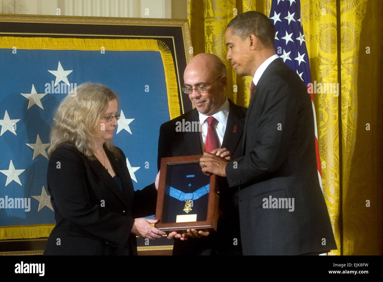President Barack Obama presents the Medal of Honor posthumously to the ...