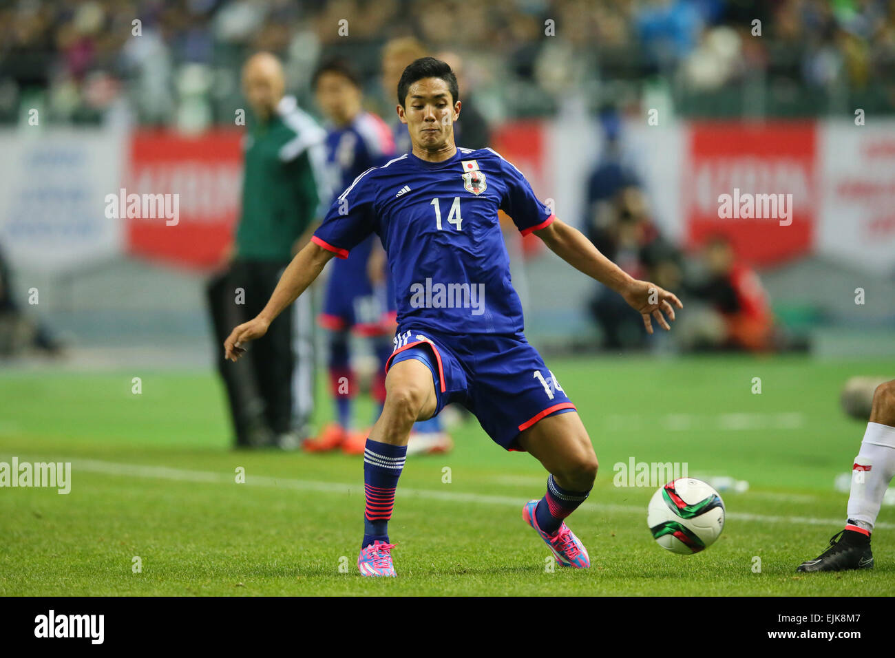 Oita Sports Park Stadium, Oita, Japan. 27th Mar, 2015. Yoshinori Muto (JPN), MARCH 27, 2015 ...