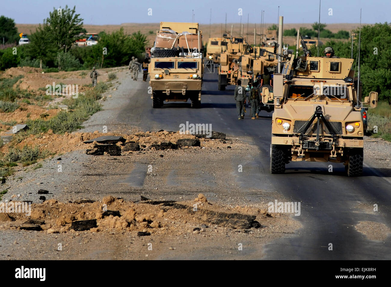 U.S. Army members with 782nd Alpha Company make their way around ...