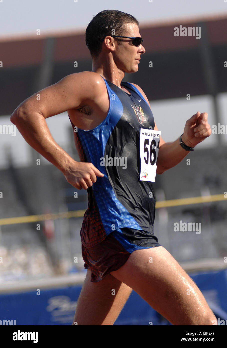 U.S. Army Sgt. John Nunn speed walks during the Military World Games ...