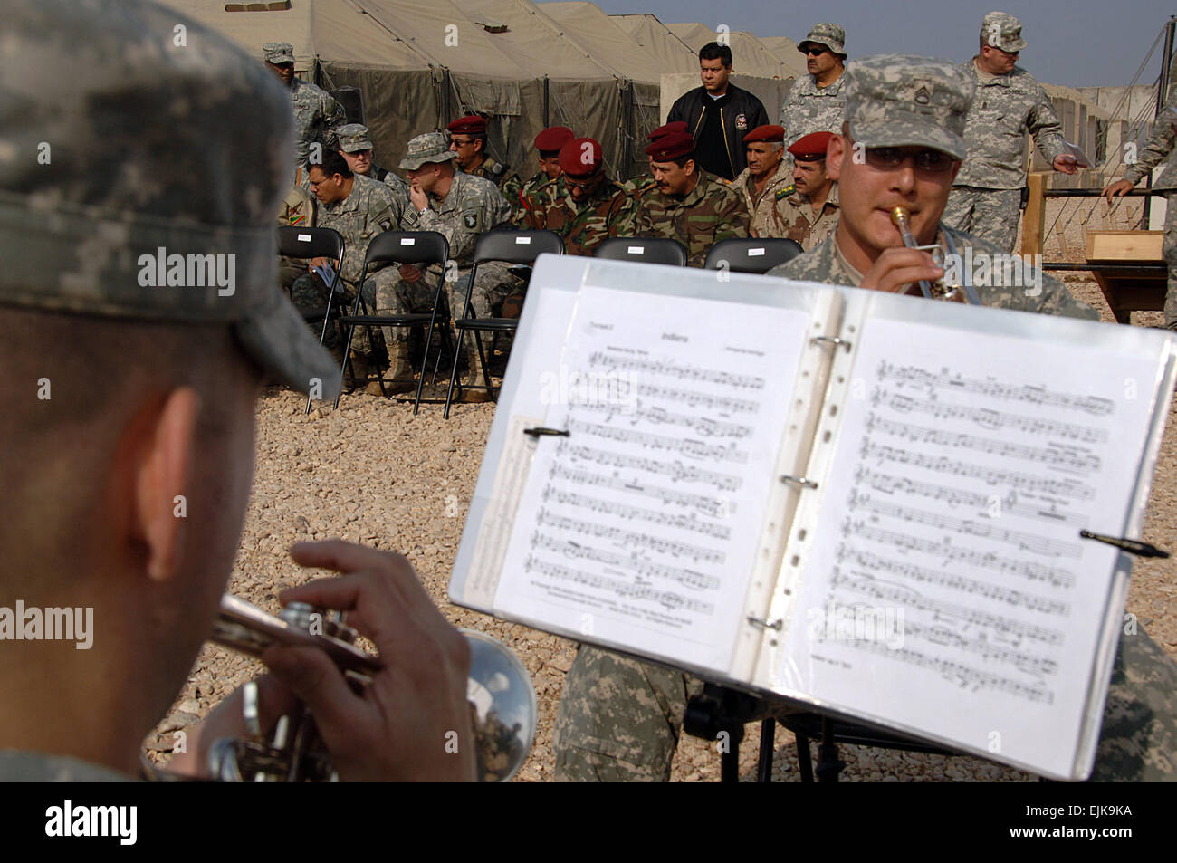 U.S. Army Soldiers with the 3rd Infantry Division Band play at the Task ...