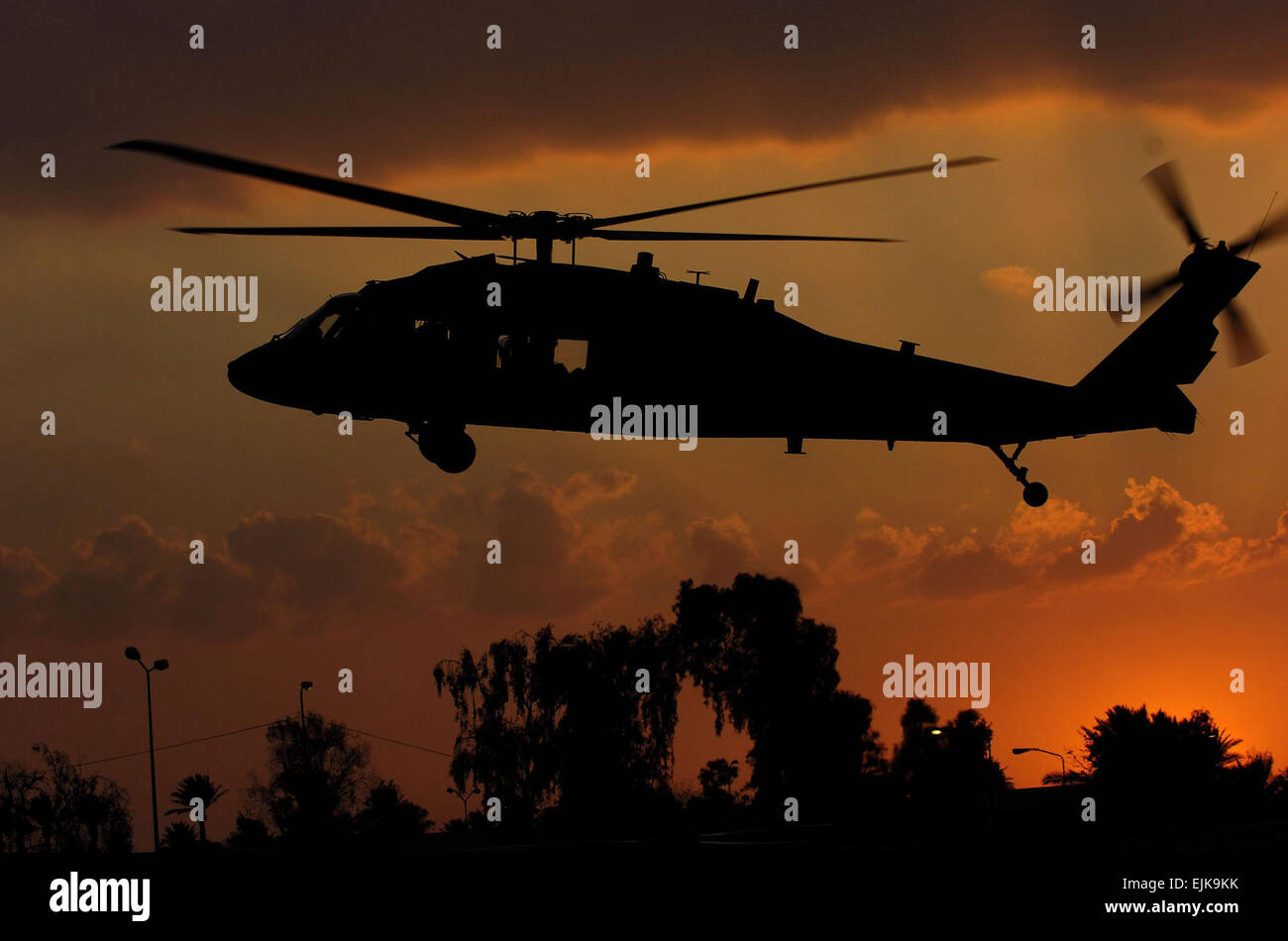 A U.S. Army Black Hawk helicopter lands in Baghdad, Iraq, Feb. 13, 2008 ...
