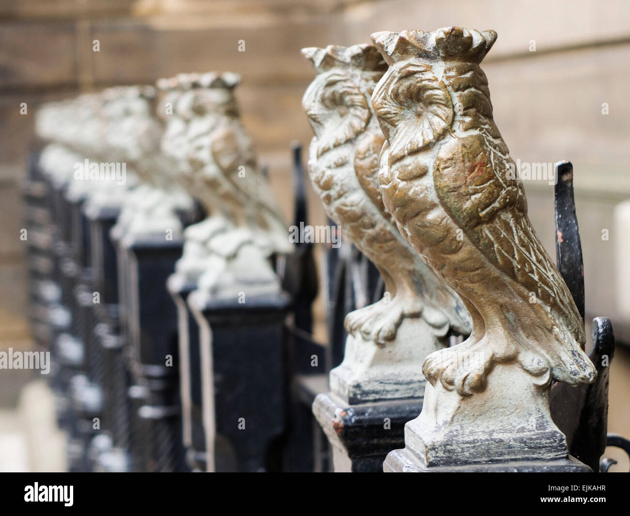 Owls Outside Leeds City Library. West Yorkshire. England Stock Photo ...