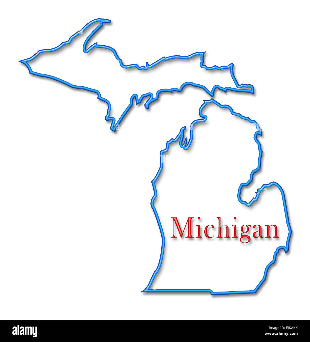 Michigan State Map Stock Photos & Michigan State Map Stock Images - Alamy
