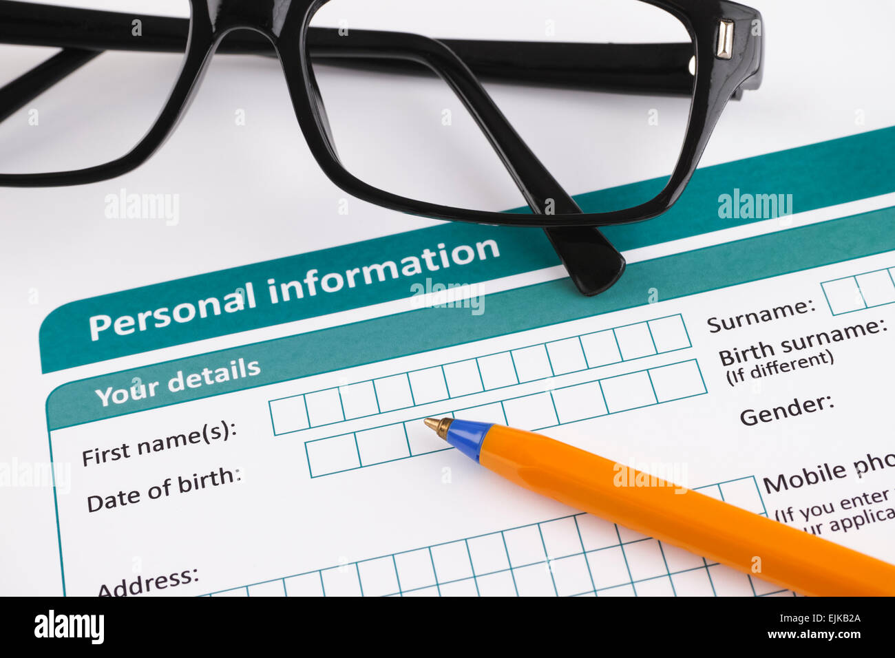 Personal information hi-res stock photography and images - Alamy