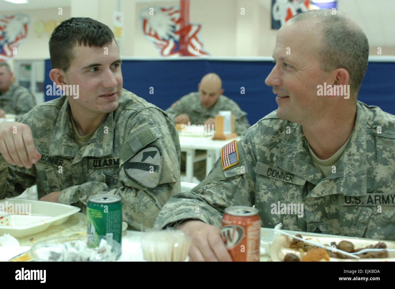 U.S. Army Master Sgt. John Conner, right, an infantryman with the 4th ...