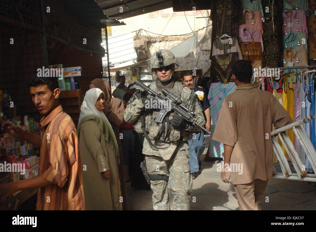 U.S. Army Staff Sgt. Kevin Nettnin conducts a dismounted patrol to ...