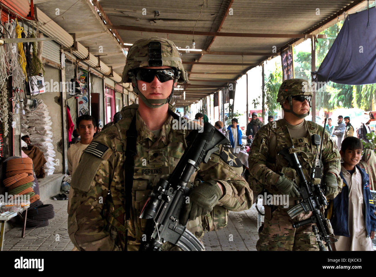 U.S. Army Capt. Jacob Estrada, right, the security force commander for ...