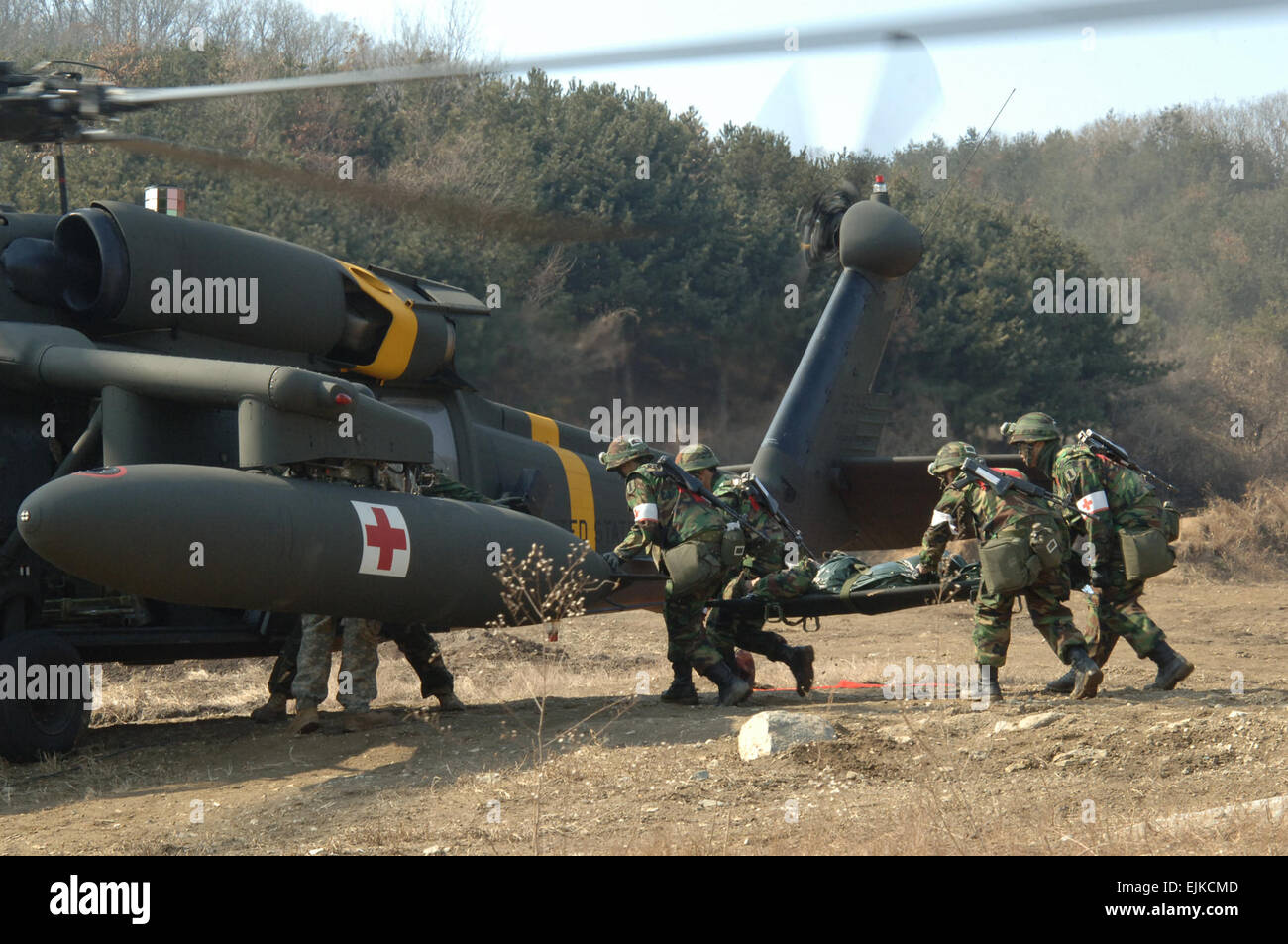 Republic of Korea ROK combat medics with Medical Battalion, 1st ROK ...