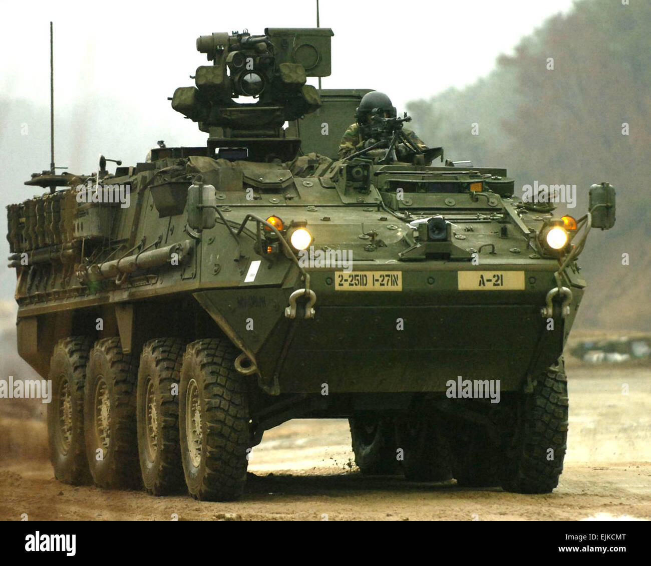 An M1126 Stryker Infantry Carrier Vehicle assigned to Alpha Company ...