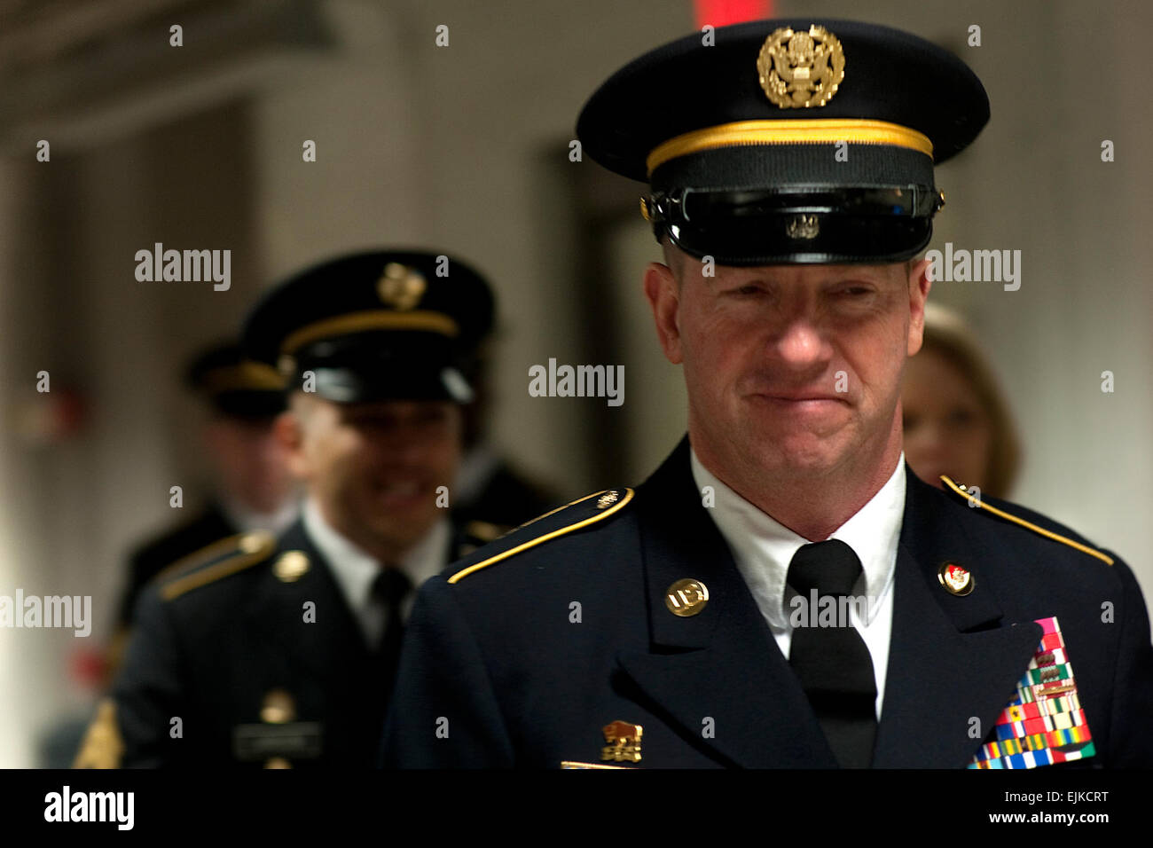 Former Sgt. Maj. of the Army Kenneth O. Preston makes his way to his ...