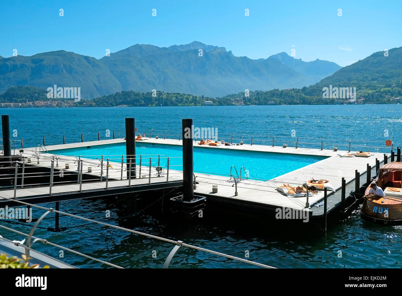 Swimming Pool Tremezzo Lake Como Italy Lombardy IT EU Europe Stock ...