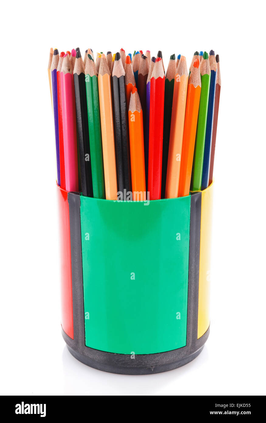 color pencils in holder Stock Photo - Alamy