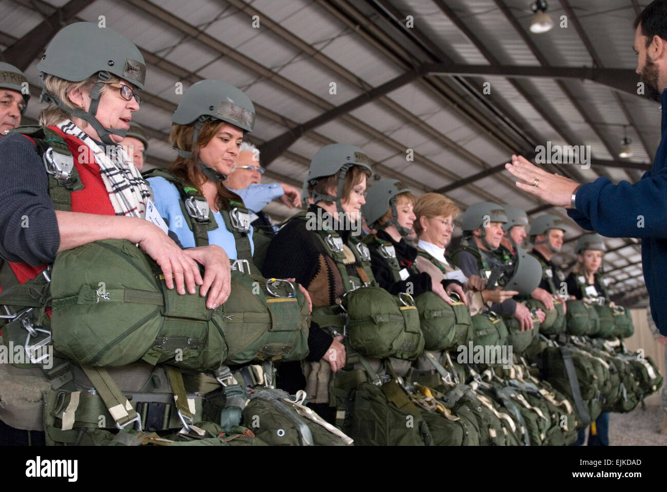Local civic leaders line up in formation at Pope Air Force Base during ...