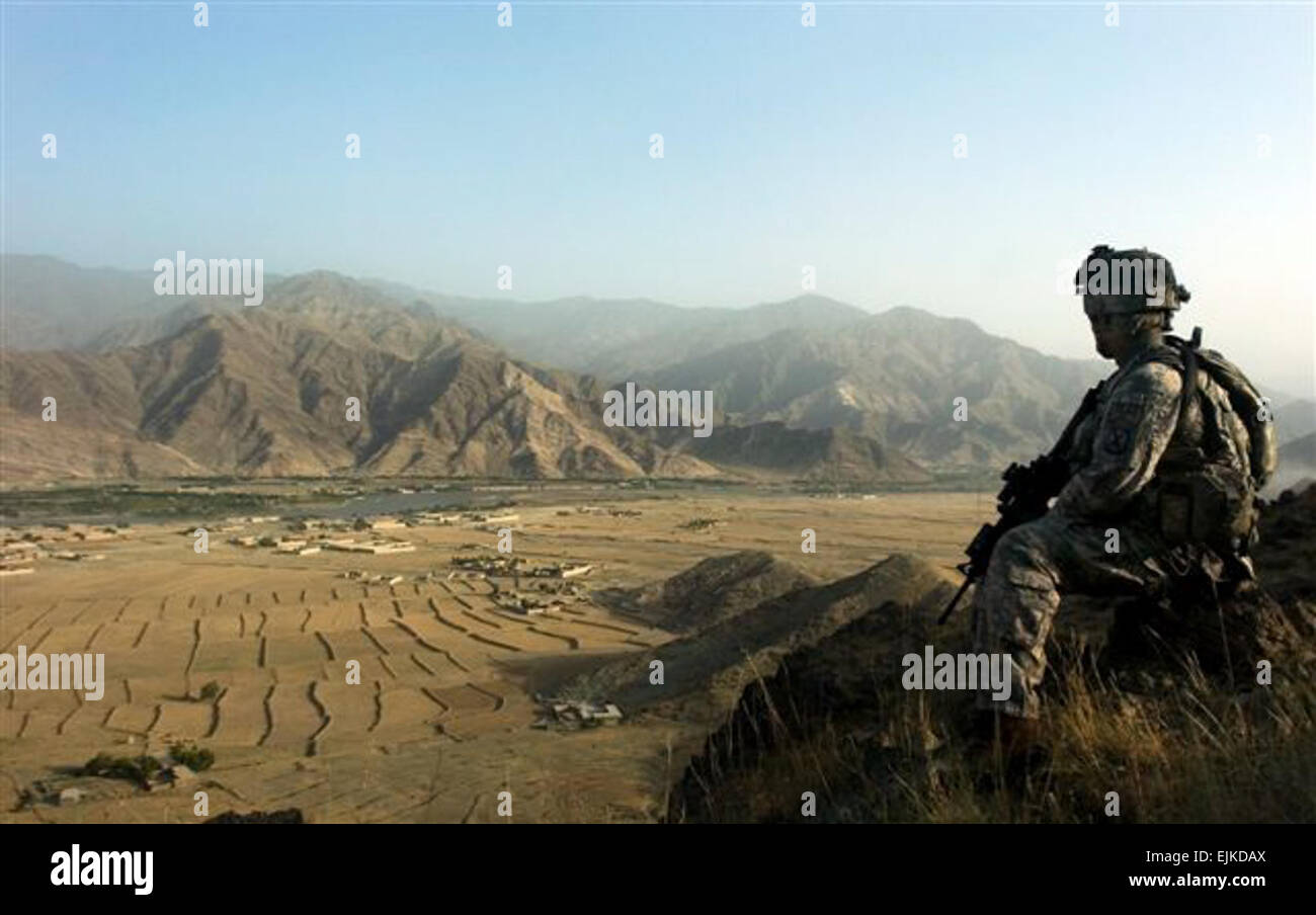 Army Capt. Christian Lightsey, of Jacksonville, Fla., looks out over ...