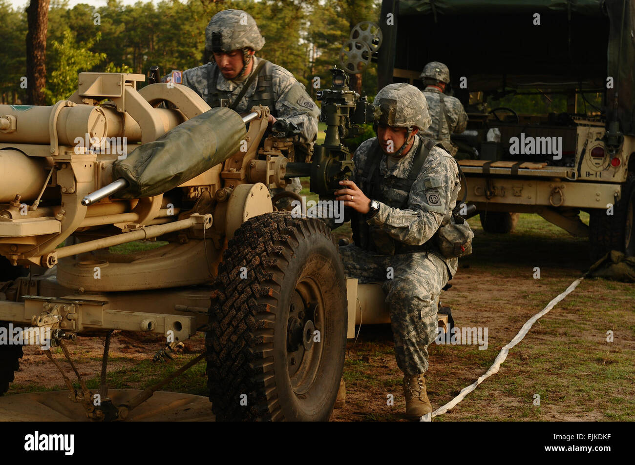 Staff Sgt. John Delarm left and Sgt. Gregory Jordan right of Battery B ...
