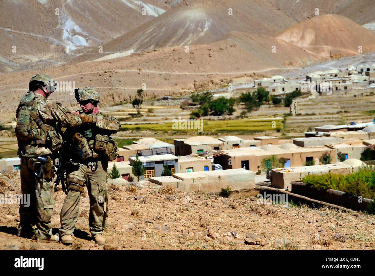 U.S. Army Sgt. Peter Lescord, and Spc. Michael Leone, from Quincy, Mass ...