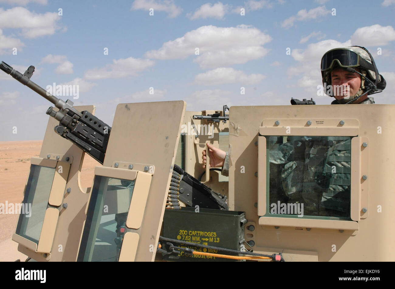 A Soldier guards the key route to Mecca in southwestern Iraq near the ...