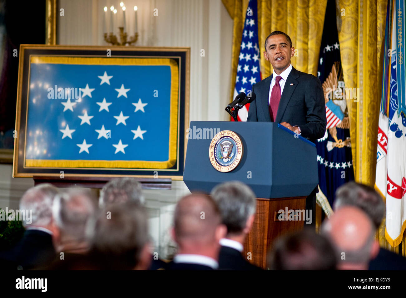 President Barack Obama addresses audience members at the Medal of Honor ...