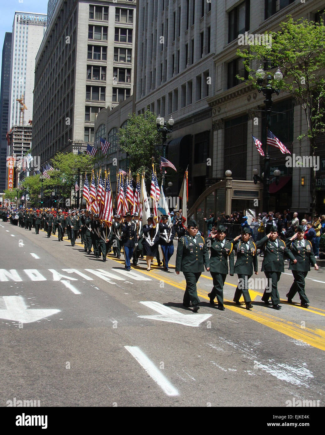 U.S. Army Soldiers march in procession during the city of Chicago's ...