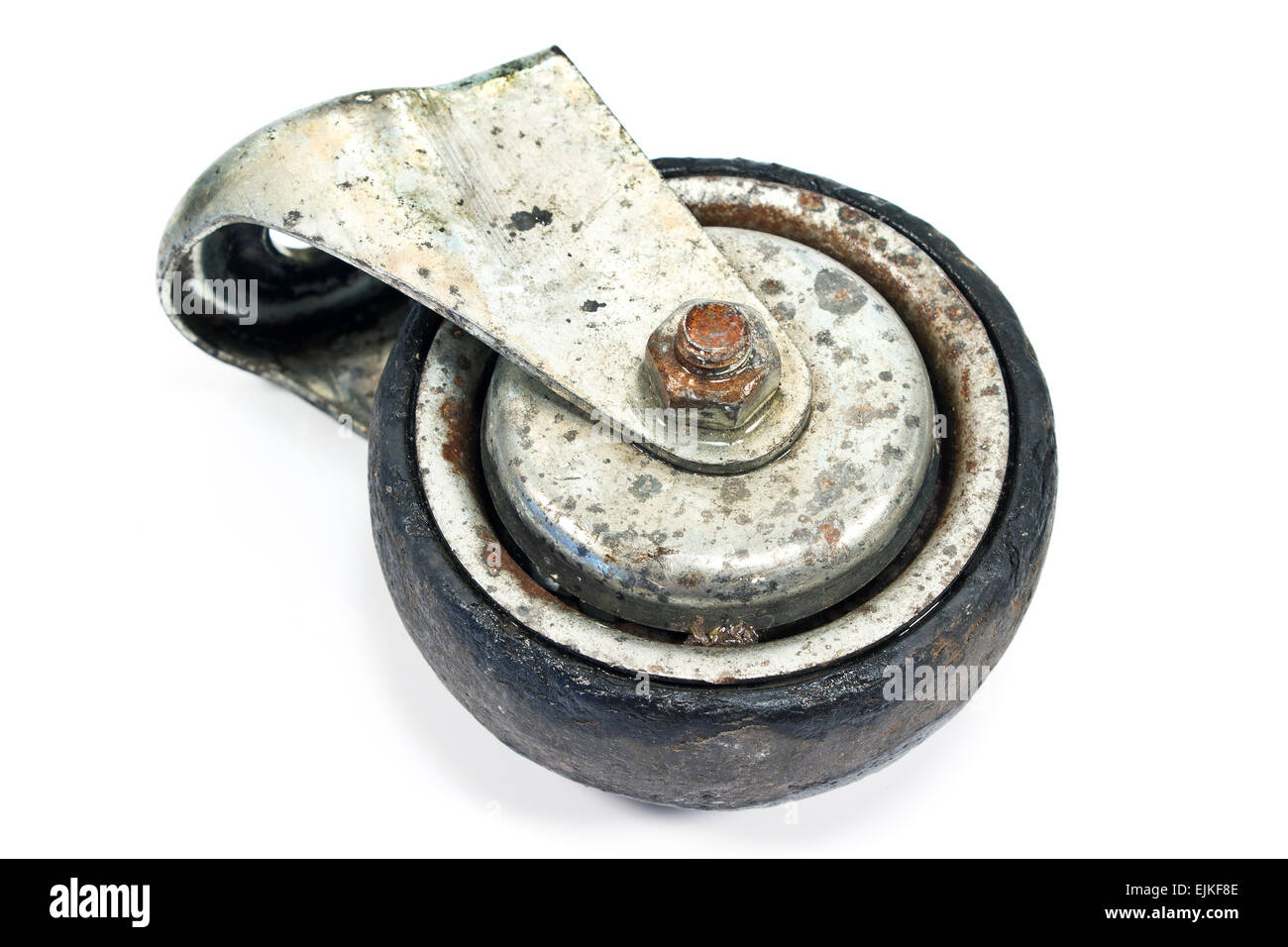 Small old rusty wheel isolated on white Stock Photo - Alamy
