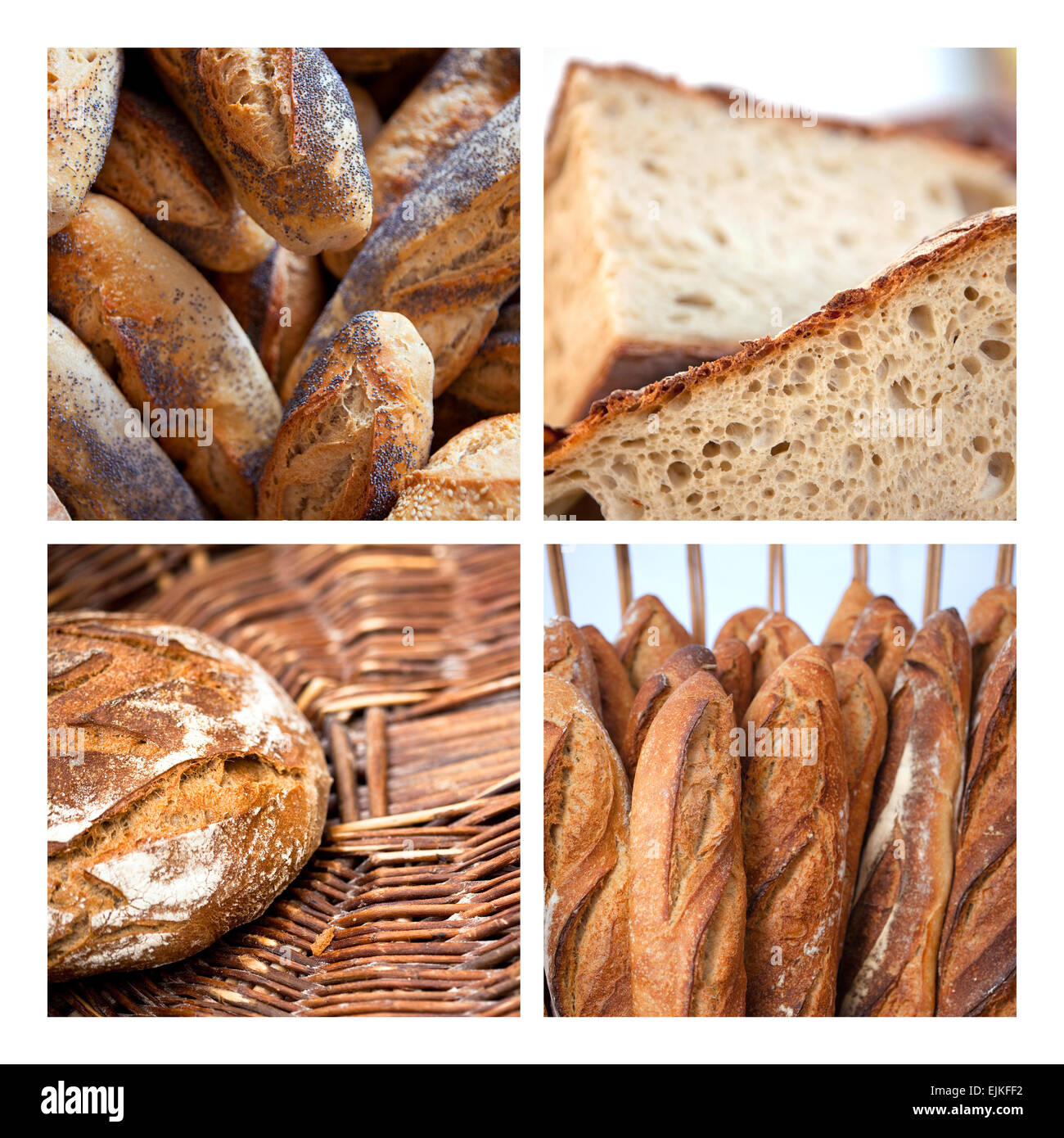 French bread and bakery on a collage Stock Photo - Alamy