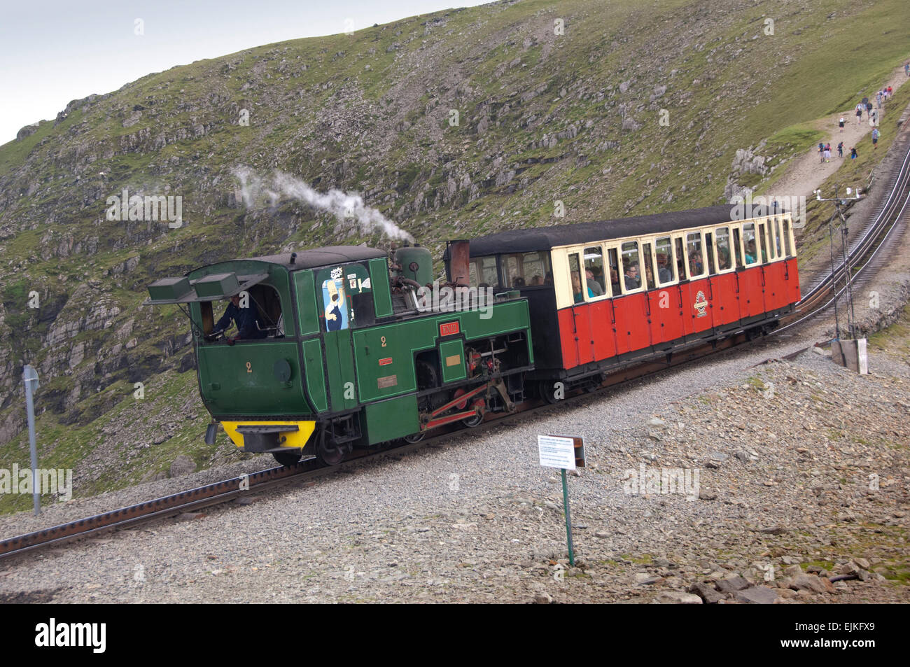 The Snowdon Mountain Railway,a steam powered cog railway that travels ...