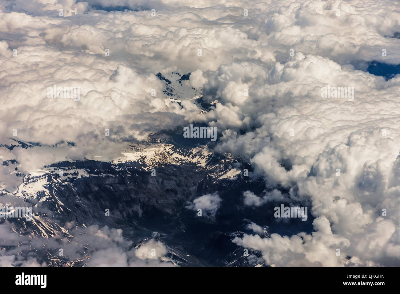 Above aerial plane view of Italian alps Stock Photo - Alamy