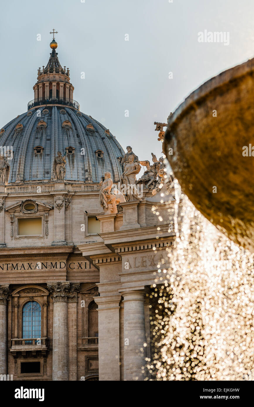 St Peter's Basilica Cathedral architecture detail outdoor fountain and ...