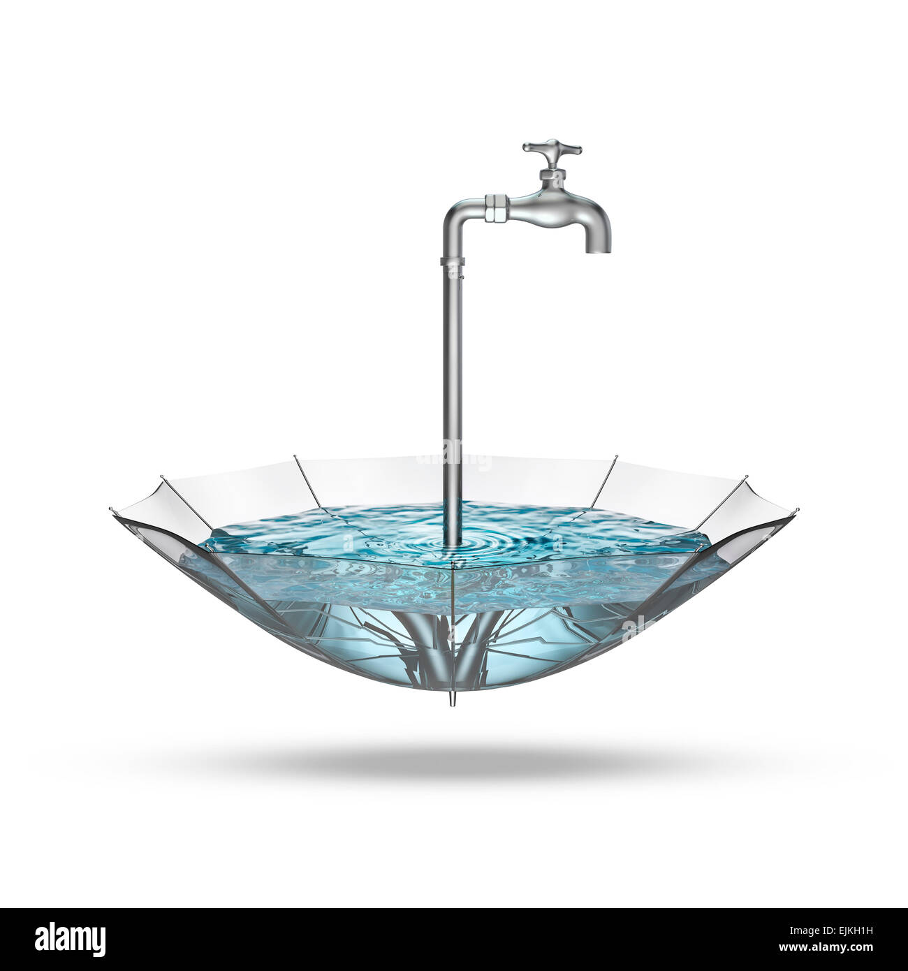 3D render of water filled plastic umbrella with tap handle Stock Photo ...