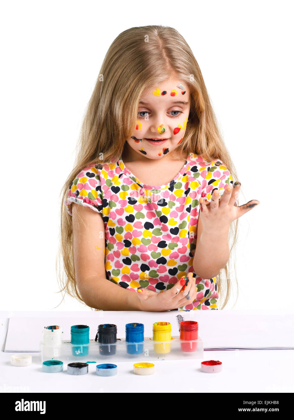 girl painted colors Stock Photo - Alamy