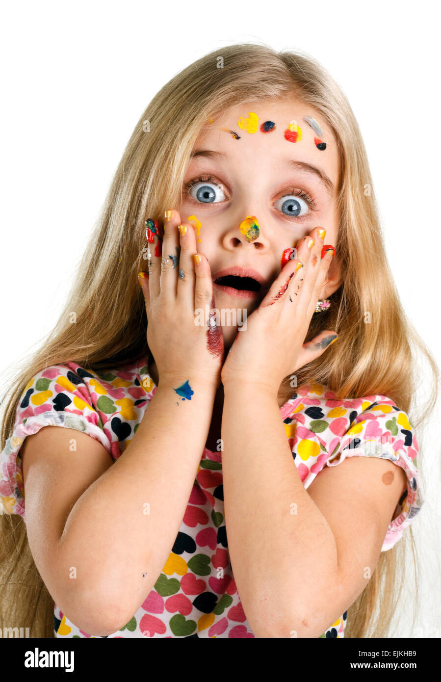 Scared woman painting hi-res stock photography and images - Alamy