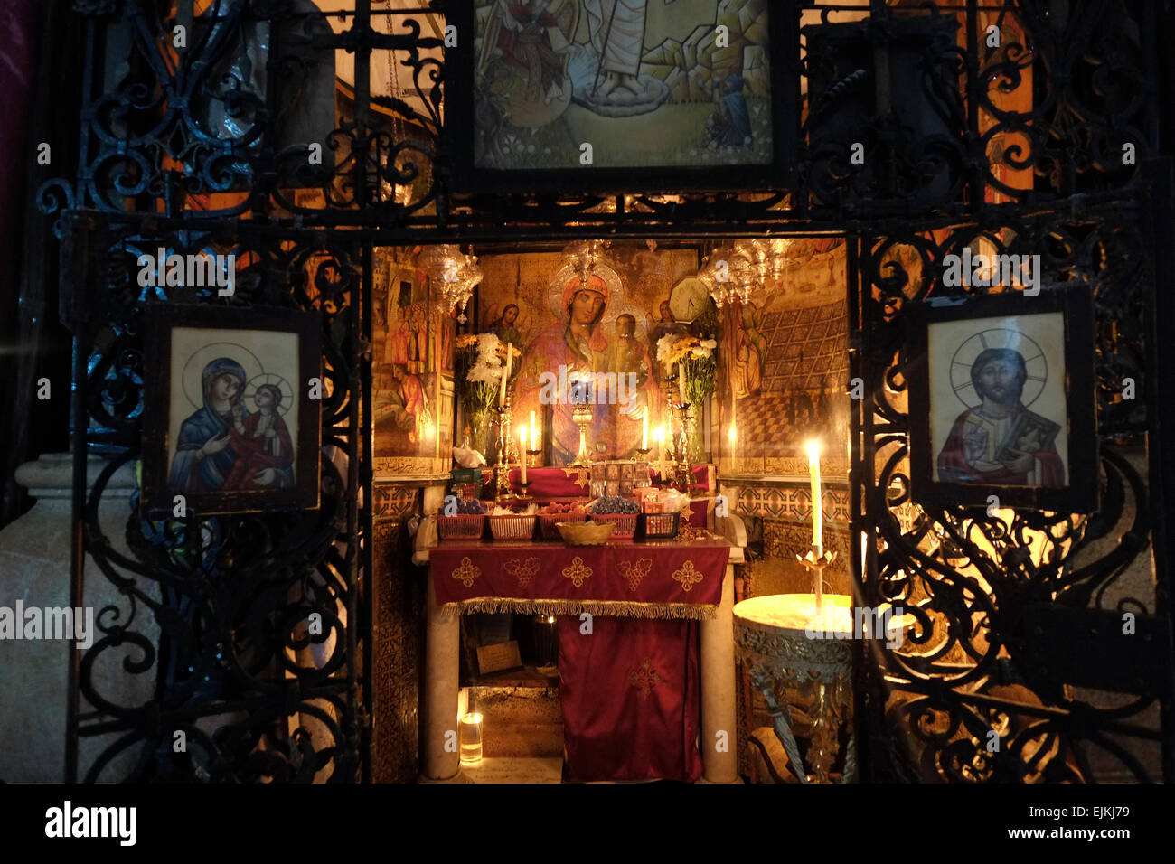 The small Coptic Chapel which contains and altar and the stone which is ...