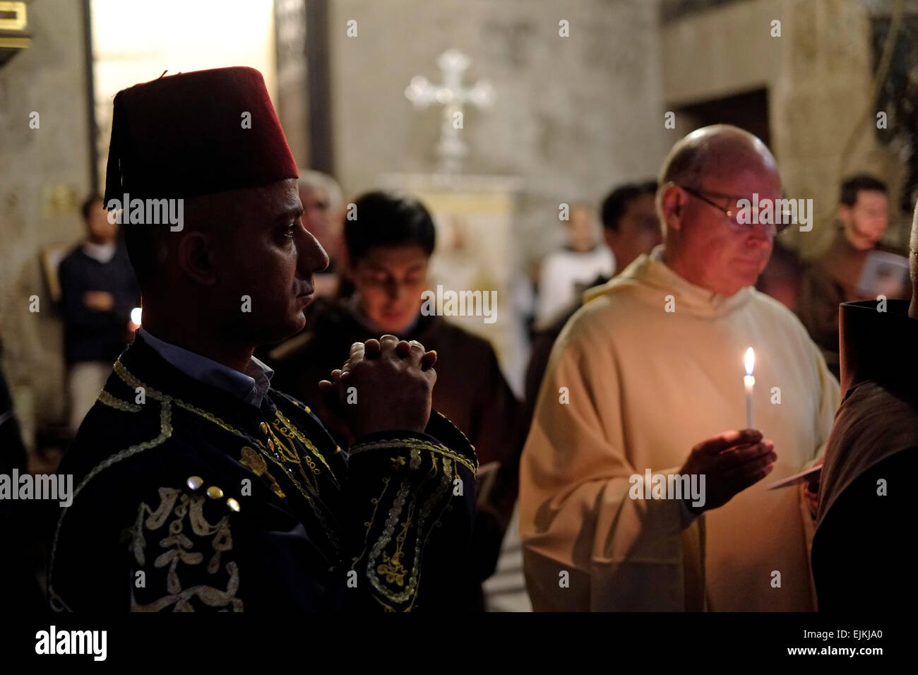 A Muslim consular guard, also known as “Kawas” wearing red tarboosh hat ...