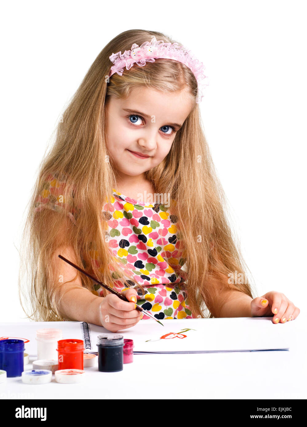 Beautiful girl painting Cut Out Stock Images & Pictures - Alamy