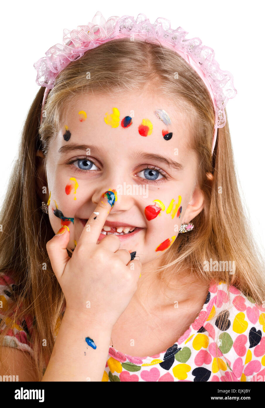 girl painted paints Stock Photo - Alamy