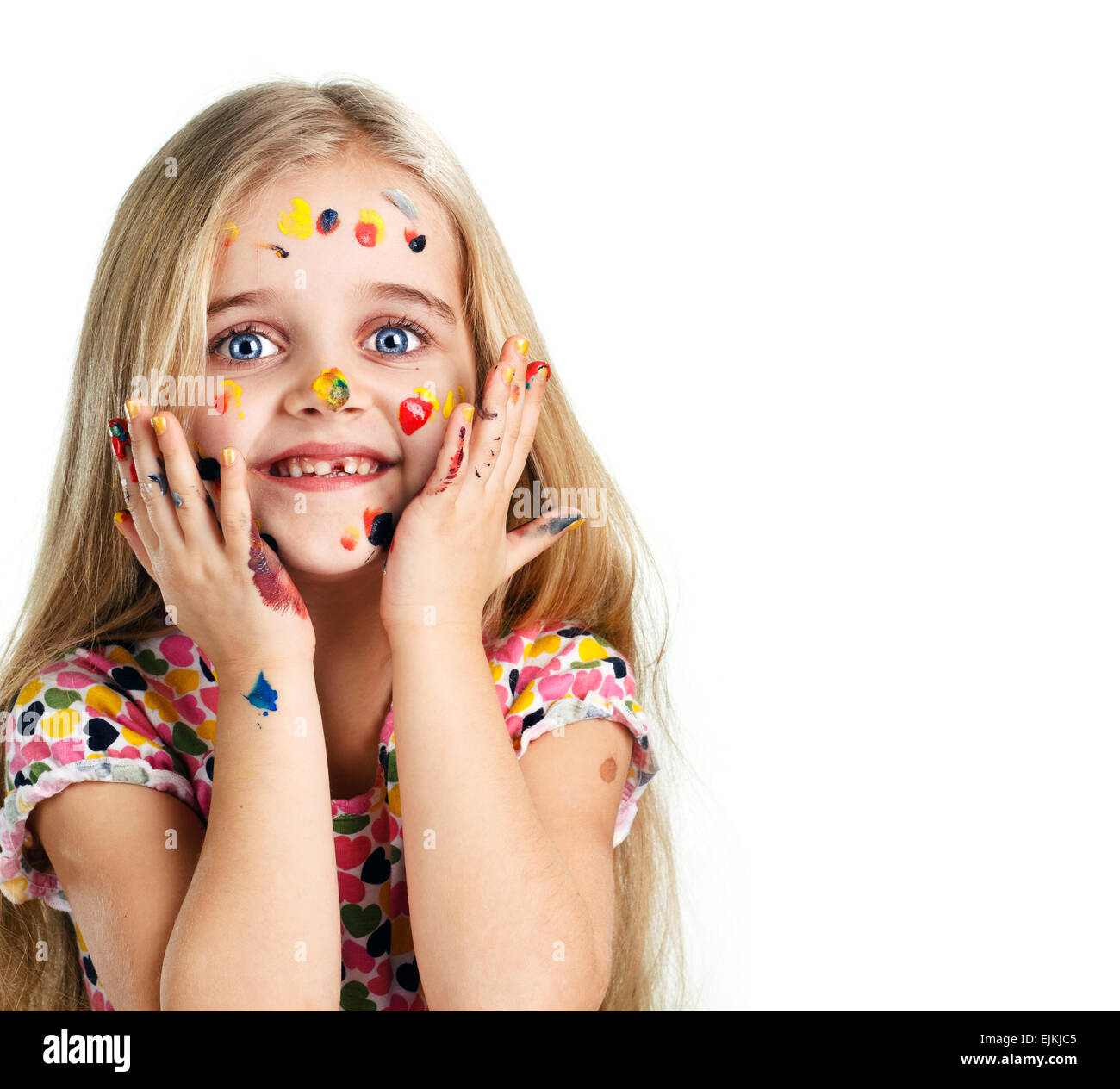 girl painted paints Stock Photo - Alamy