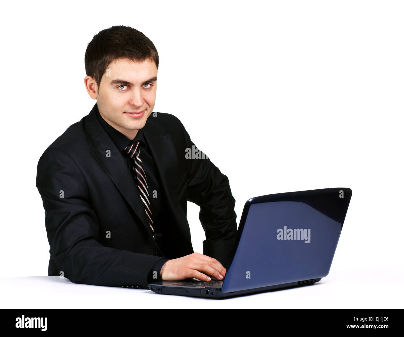 One man computer desk Cut Out Stock Images & Pictures - Alamy