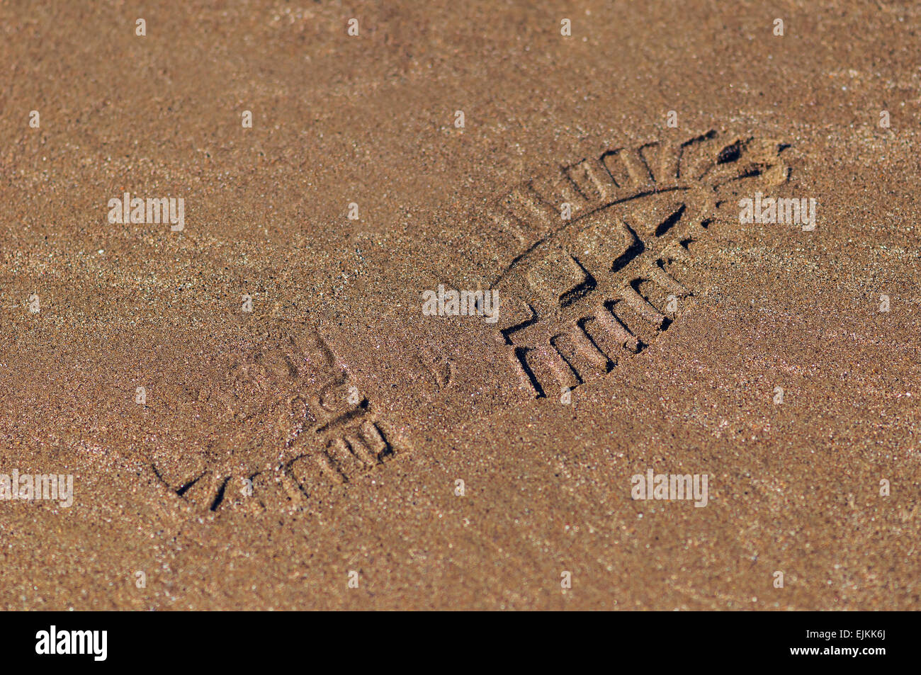 Boot footprint in sand hi-res stock photography and images - Alamy