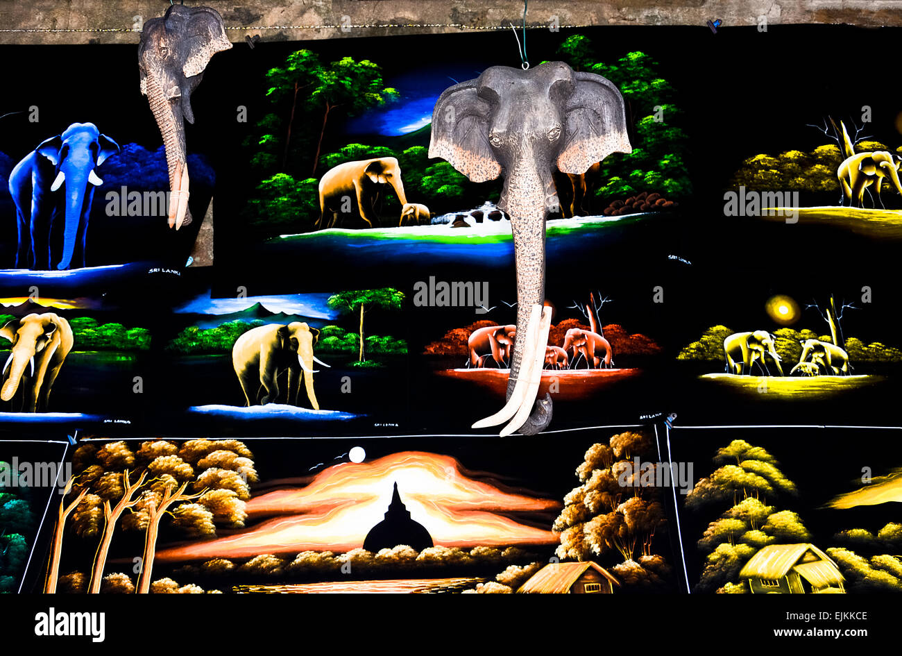Sri Lankan Traditional Canvas Paintings Stock Photo - Alamy