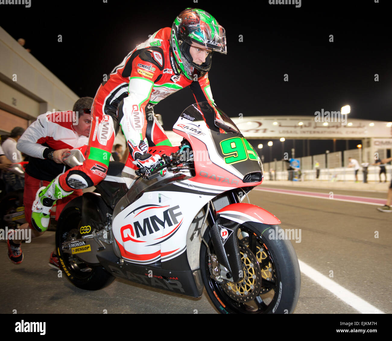 Losail Circuit, Qatar 28th March 2015, QMMF rider Anthony West mounts ...