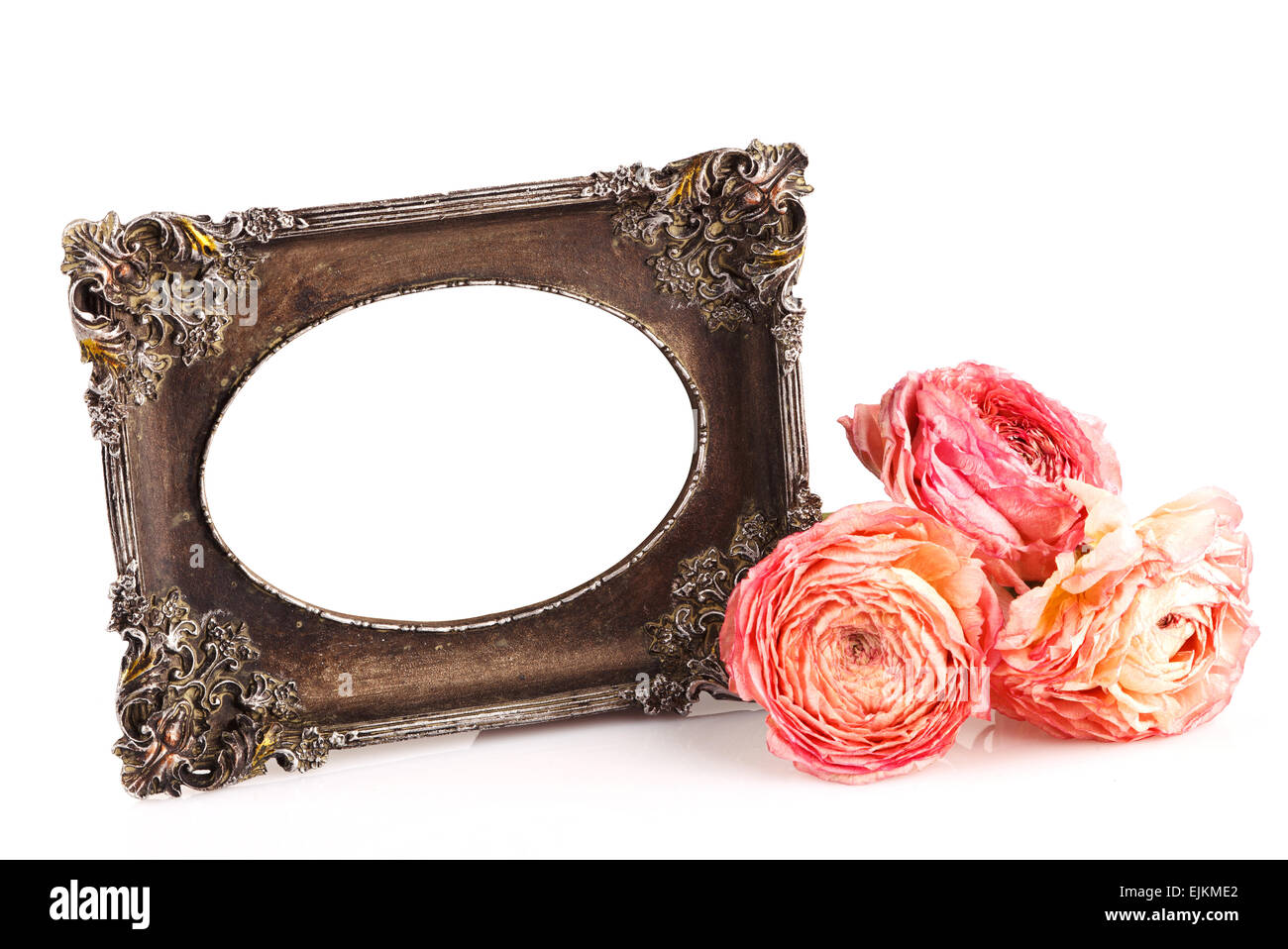 Retro style flower frame Cut Out Stock Images & Pictures - Alamy