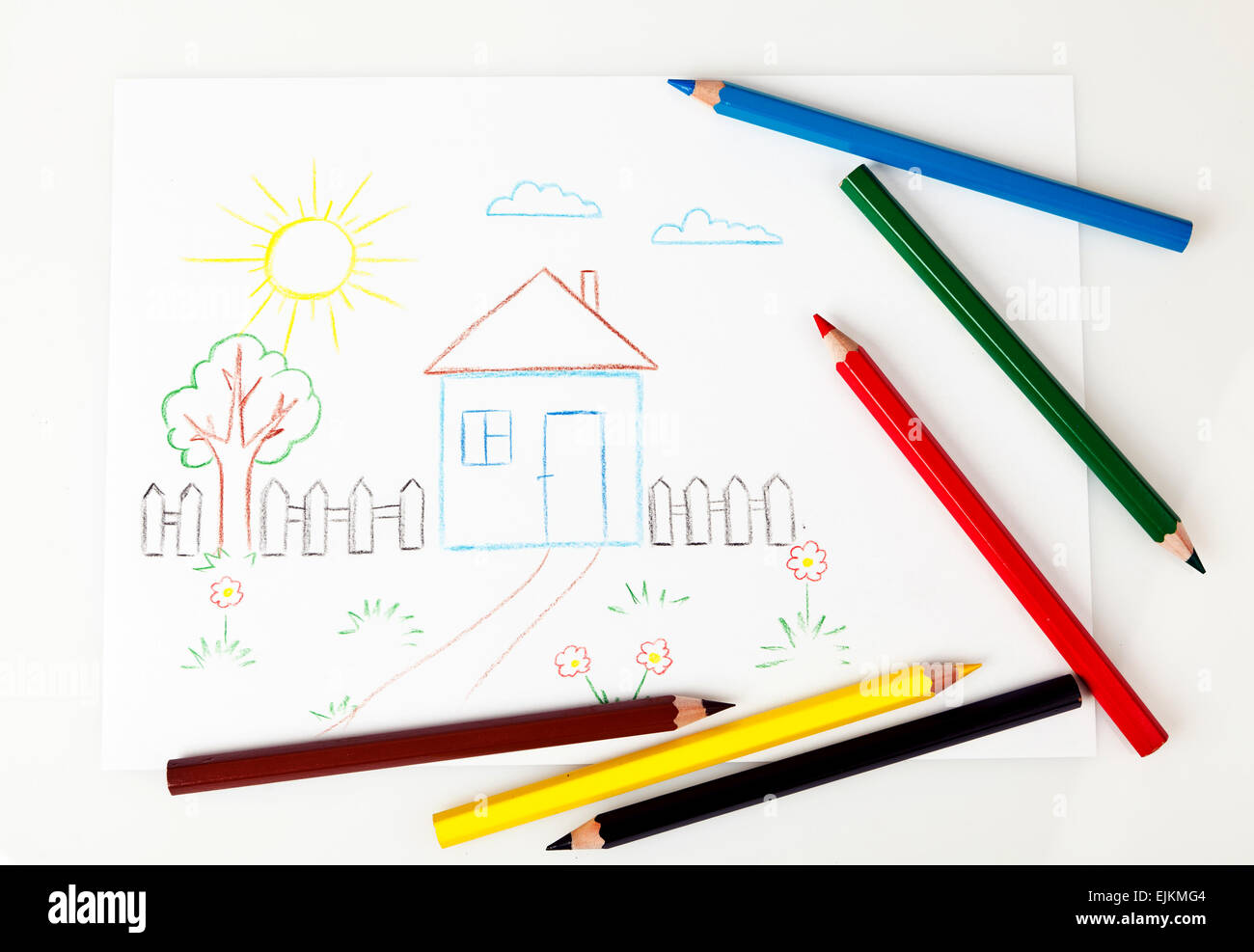 Pencil drawing by child hi-res stock photography and images - Alamy