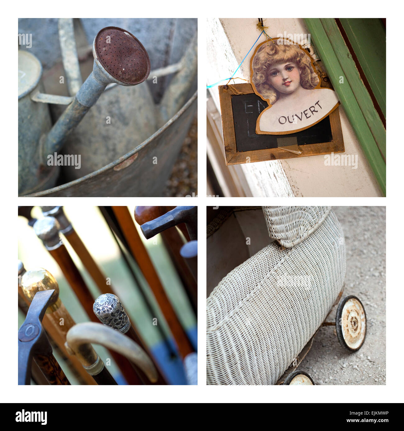 Antique and weathered objects on a collage Stock Photo - Alamy