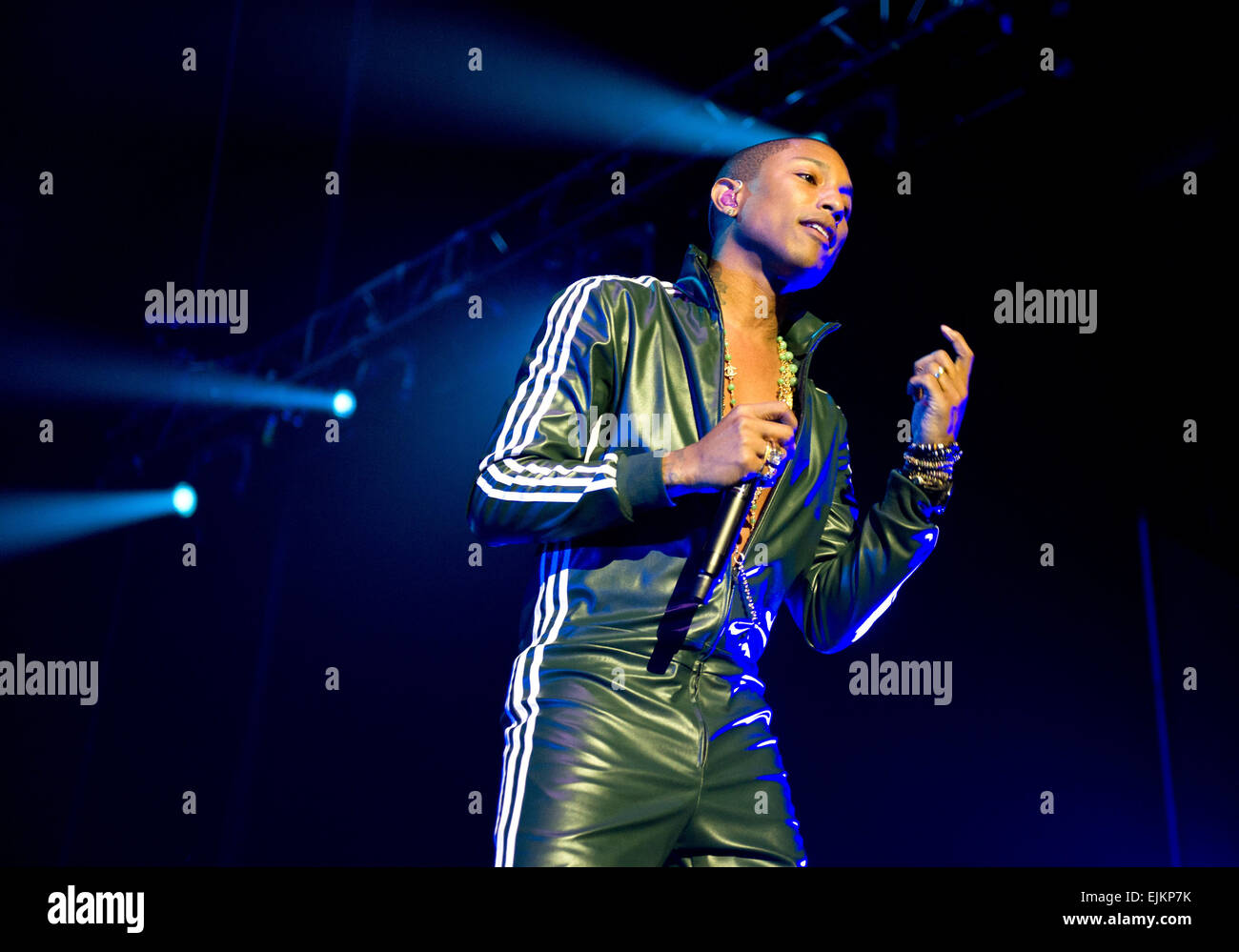 Pharrell Williams performs at the the Ziggo Dome in Amsterdam as part ...