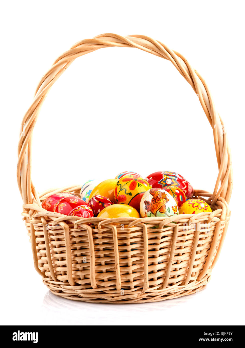 Easter eggs in basket Stock Photo - Alamy