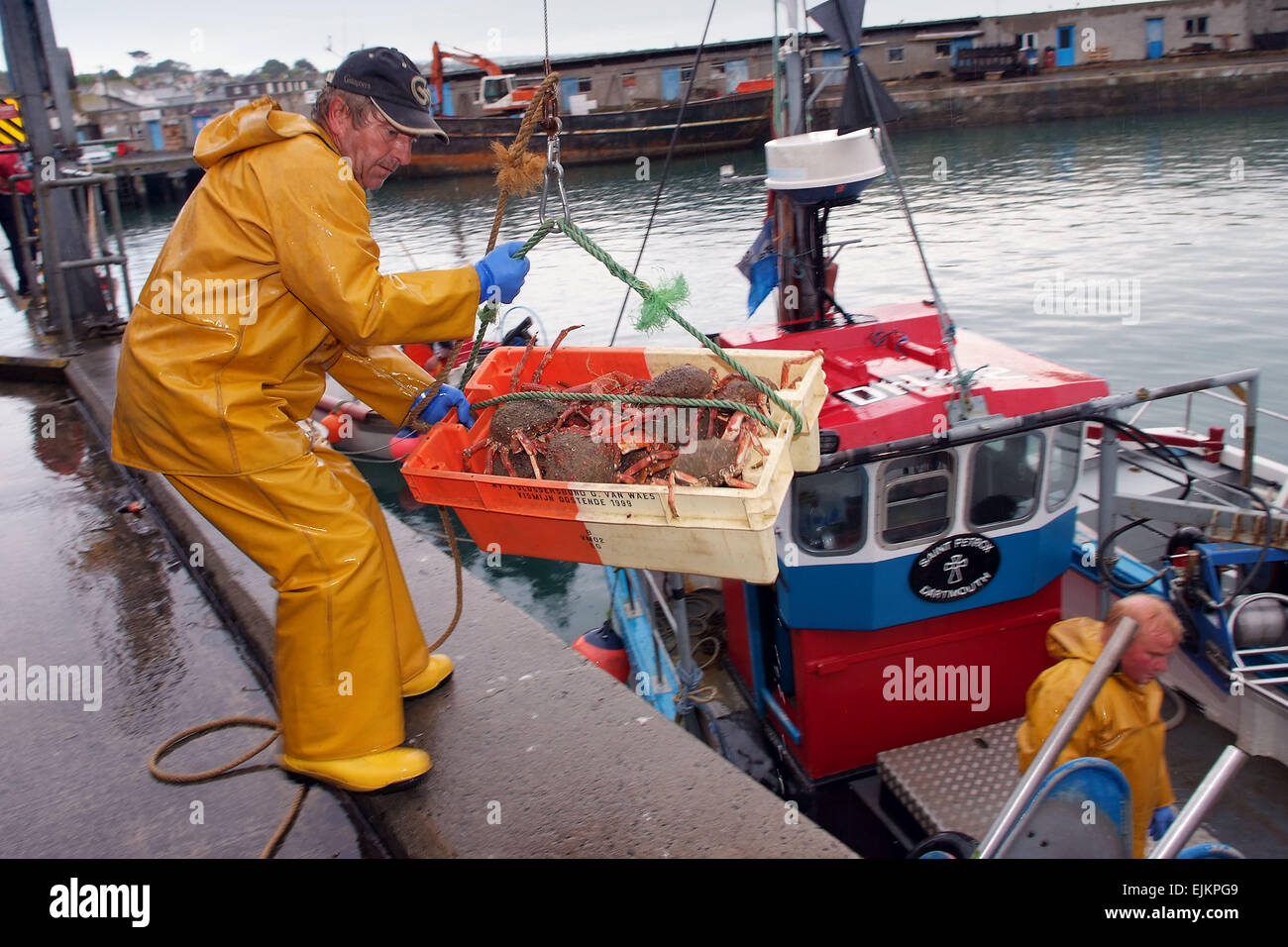 Newlyn Harbour,Cornwall,UK,showing part of the Cornish fishing fleet ...