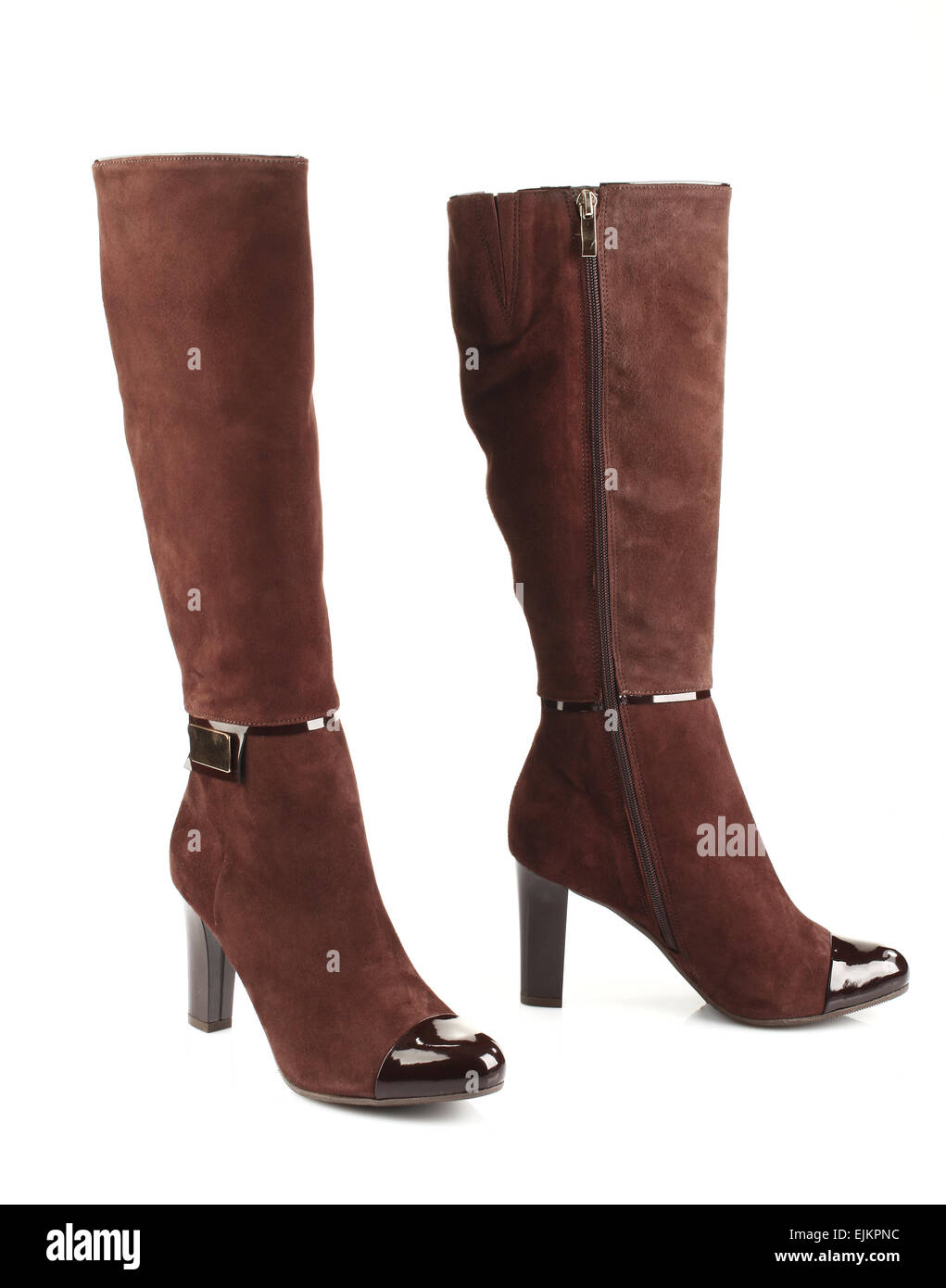 brown female boots Stock Photo - Alamy