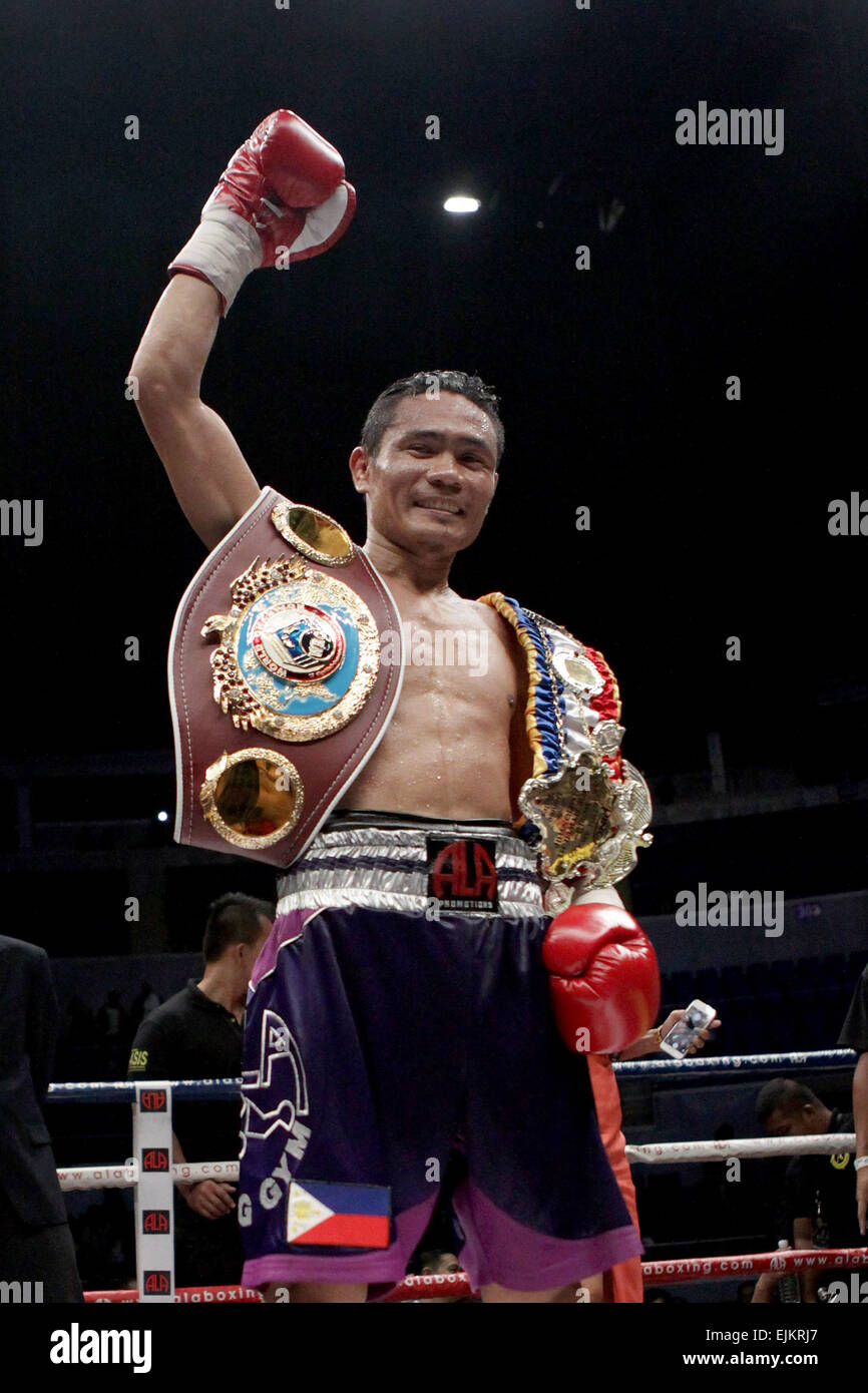 Quezon City. 28th Mar, 2015. Donnie Nietes of the Philippines ...