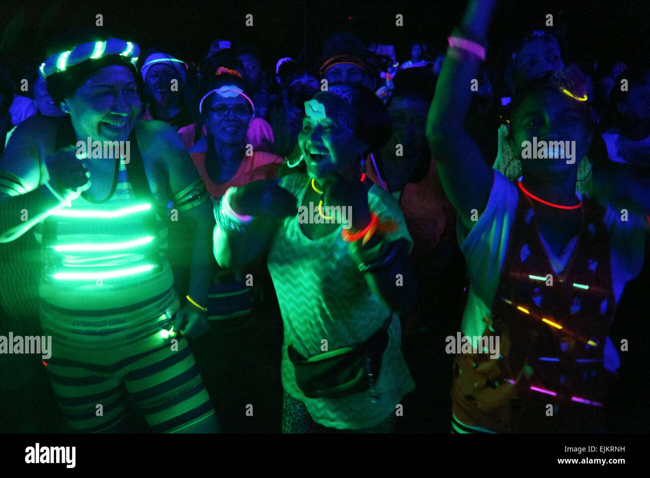 Quezon, Philippines. 28th Mar, 2015. Senior citizens with LED lights ...